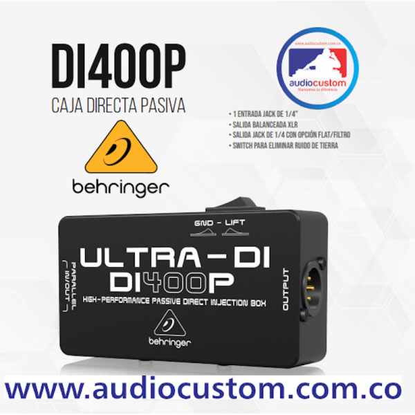 DI-400P Caja Directa Pasiva de Alto Rendimiento Behringer - Audiocustom