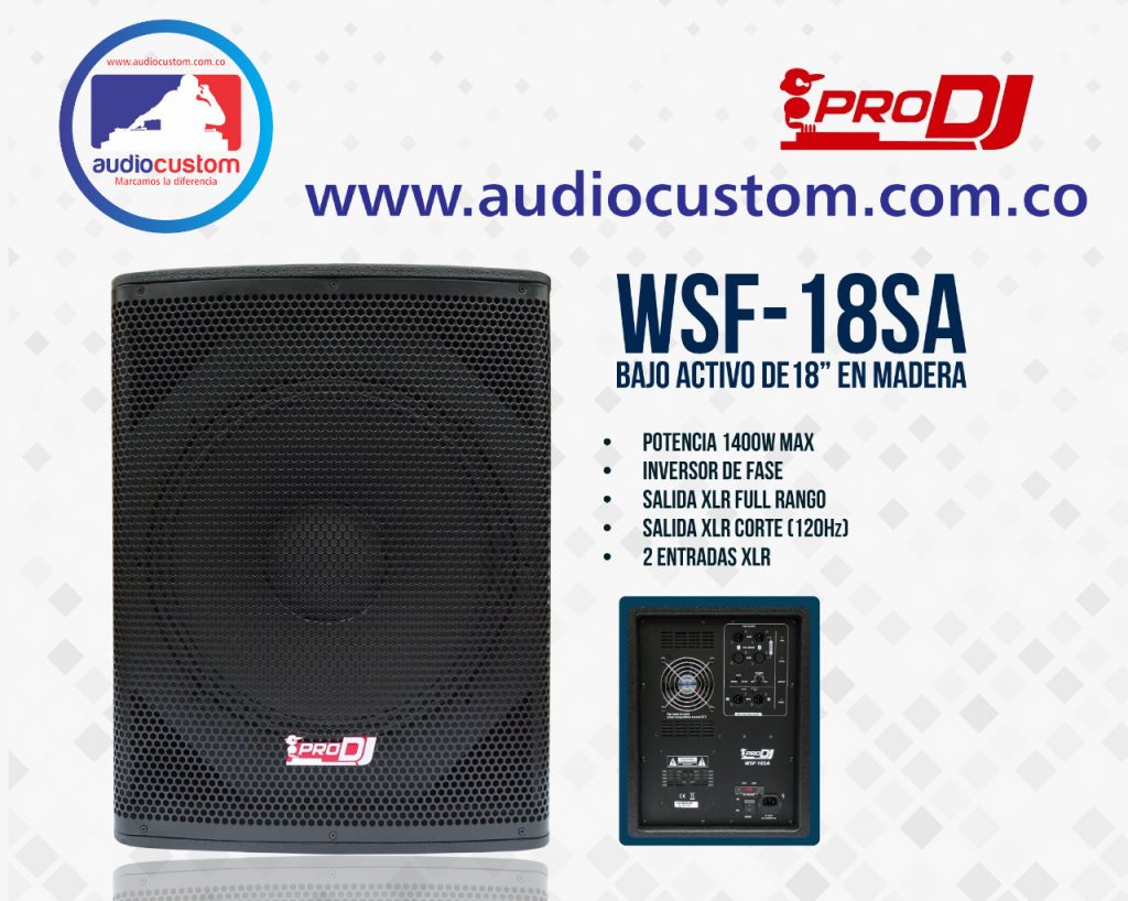 WSF-18SA Bajo Activo 18" 490W Prodj - Audiocustom