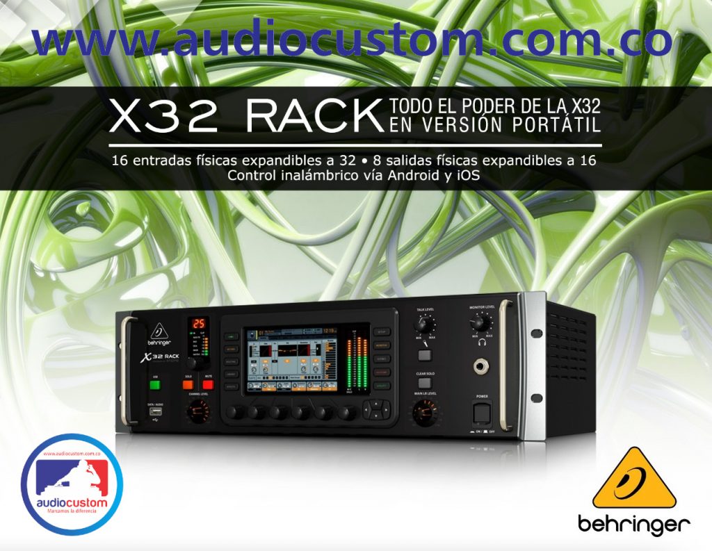 X32 RACK Mixer Digital TIPO RACK - 16 IN - 8 OUT - Behringer. - Audiocustom