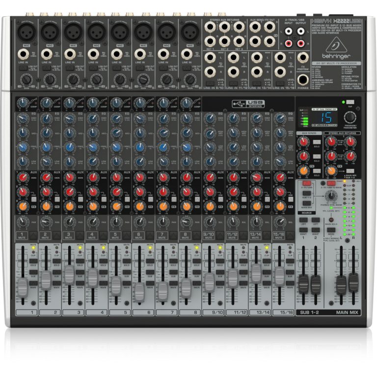 X2222USB Mixer Análogo 8 IN Hibridas - FX - USB Behringer. - Audiocustom